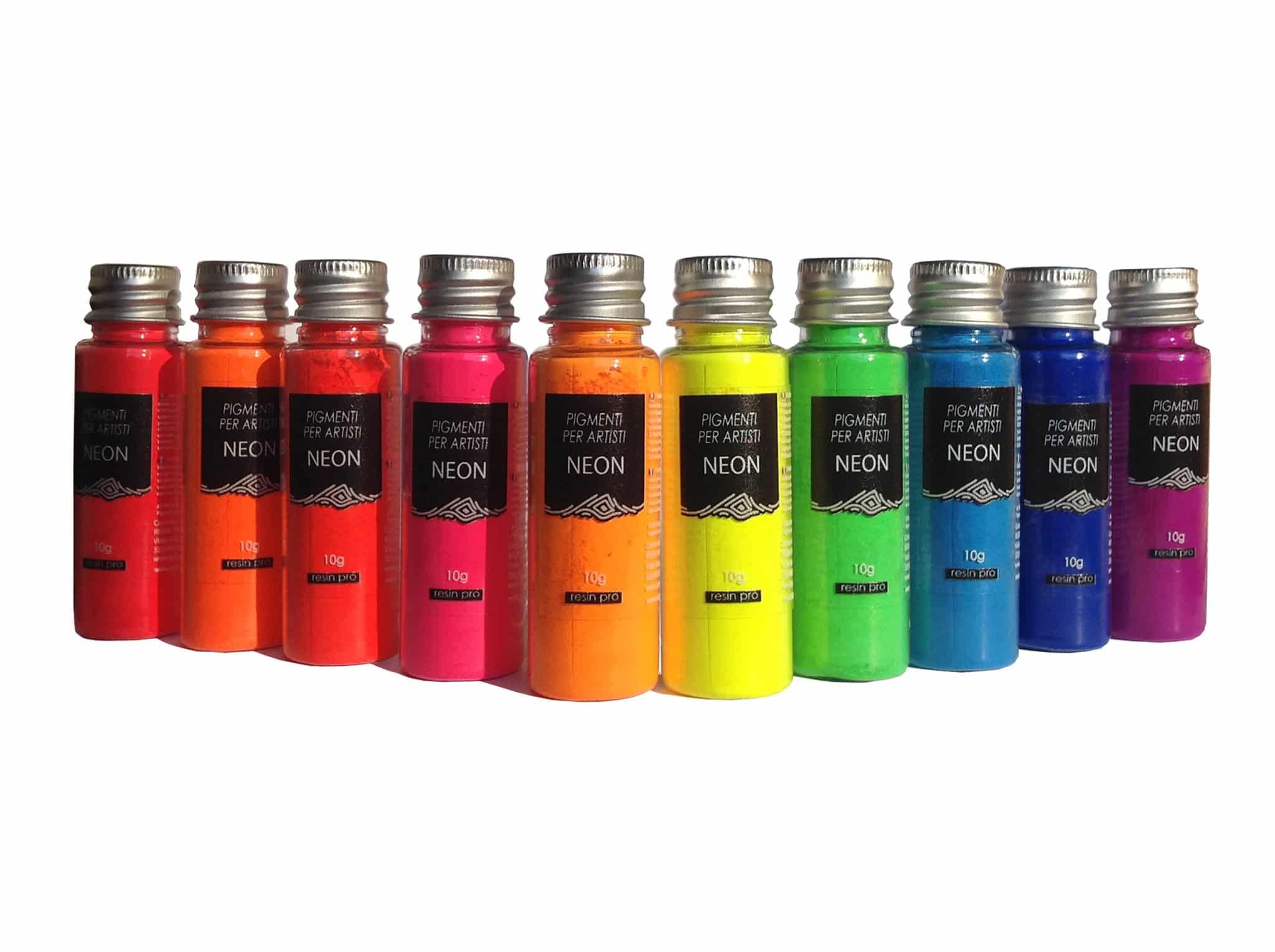 "NEON SET” – Neon Powder Pigment Set – 10 x 0.35 oz - Resin Pro