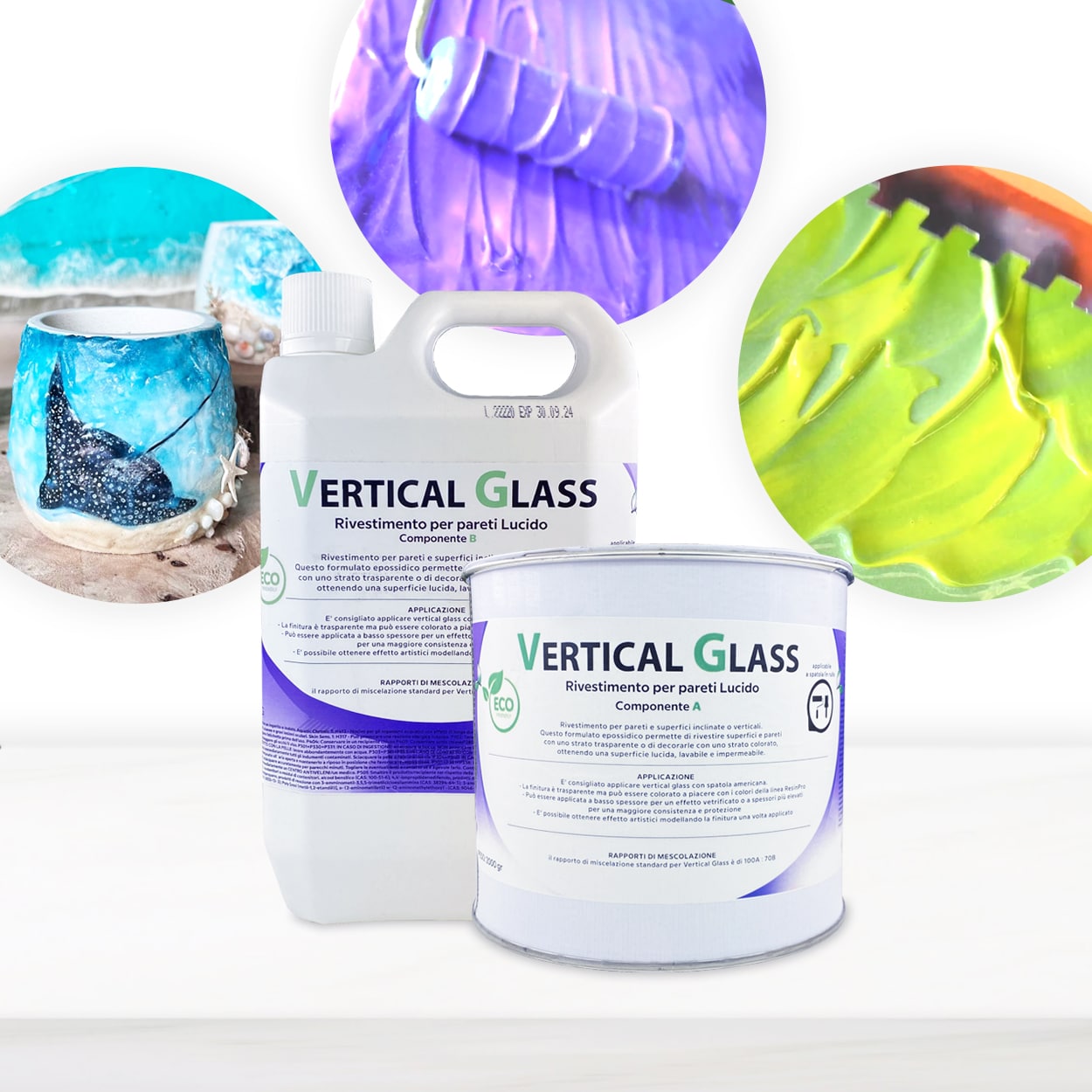 "VERTICAL GLASS" - Decorative Wall Covering - Resin Pro